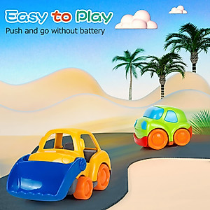 Yeedie 12 Inch Big Tow Truck with Hook and Bulldozer Car for Toddler Boys Girls, Friction Power Car Construction Toys with Sound & Light for Kids Birthday