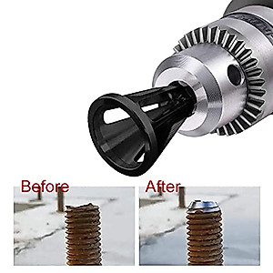 Odowalker 4 Pcs HSS Deburring External Chamfer Tool,CR12MOV Steel Hex &Triangle Shank Burr Remover for Drill Bit Fits for Bolts 4mm-19mm