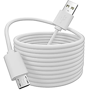 20FT Long USB Power Extension Cable for WyzeCam,WyzeCam Pan,YI Camera,NestCam Indoor,Netvue,KasaCam Indoor,Furbo Dog,Blink,Cloud Cam,USB to Micro USB Charging Charger Cord for Security Camera