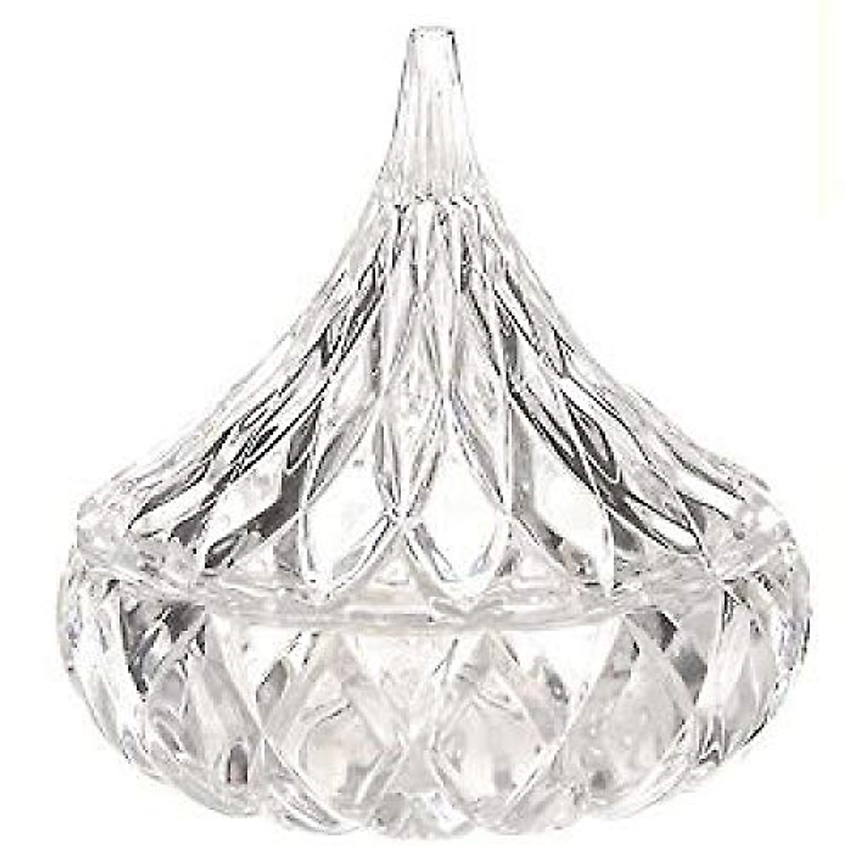 UrChart Crystal Heart Sugar Box Glass Candy Chocolate Jar Jewelry Trinket Holder for Marriage Proposal Ring (Box for Hersheys Kiss)