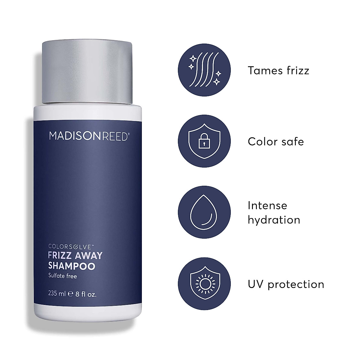 Madison Reed ColorSolve Frizz Away Shampoo, Anti-Frizz Shampoo For Unruly Hair, Tame And Smooth Wavy, Curly Or Coily Hair, Sulfate-Free, Protects Color From Fading - 8 Fl Oz (235 Ml)