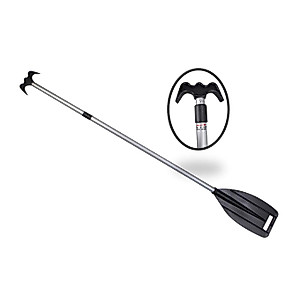 Pactrade Marine Boat Kayak Raft Floating Set of 2 Telescopic 45'' - 72'' Oar Paddle & Hook Anodized Aluminum Shaft (2 pcs)
