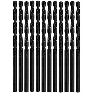 Century Drill & Tool 24112 Black Oxide Pro Grade Drill Bit, 3/16", 12-Pack, Made in The USA
