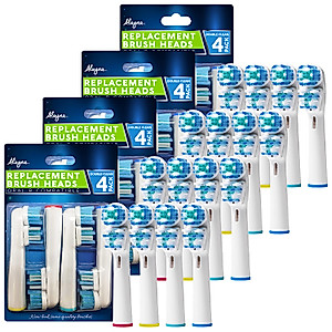 Replacement Brush Heads Compatible With Oral B- Double Clean Design, Pack of 16 Generic Electric Toothbrush Replacement Heads- Fits Oralb Pro 7000, 1000, 8000, 9000, 1500, 5000, Kids, Vitality & More!