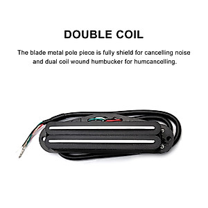 SAPHUE Dual Humbucker Single-Coil-Sized Guitar Humbucker Pickup Fit Fender Strat Squier Tele Electric Guitar (Black)