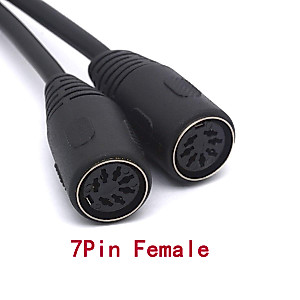 GLHONG 7 Pin Din Splitter Cable, 7- Pin Plug Male to 2 DIN Female Jack Adapter Y Lead for Bang Olufsen Naim Quad Stereo Systems