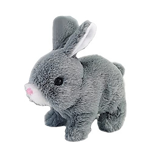 Plush Baby Rabbit Stuffed Animal Toys with Carrots Electric Rabbit Toys Educational Toys That Can Walk and Talk Easter Gifts for Children Cute Rabbit with Carrots Dancing (grey1)