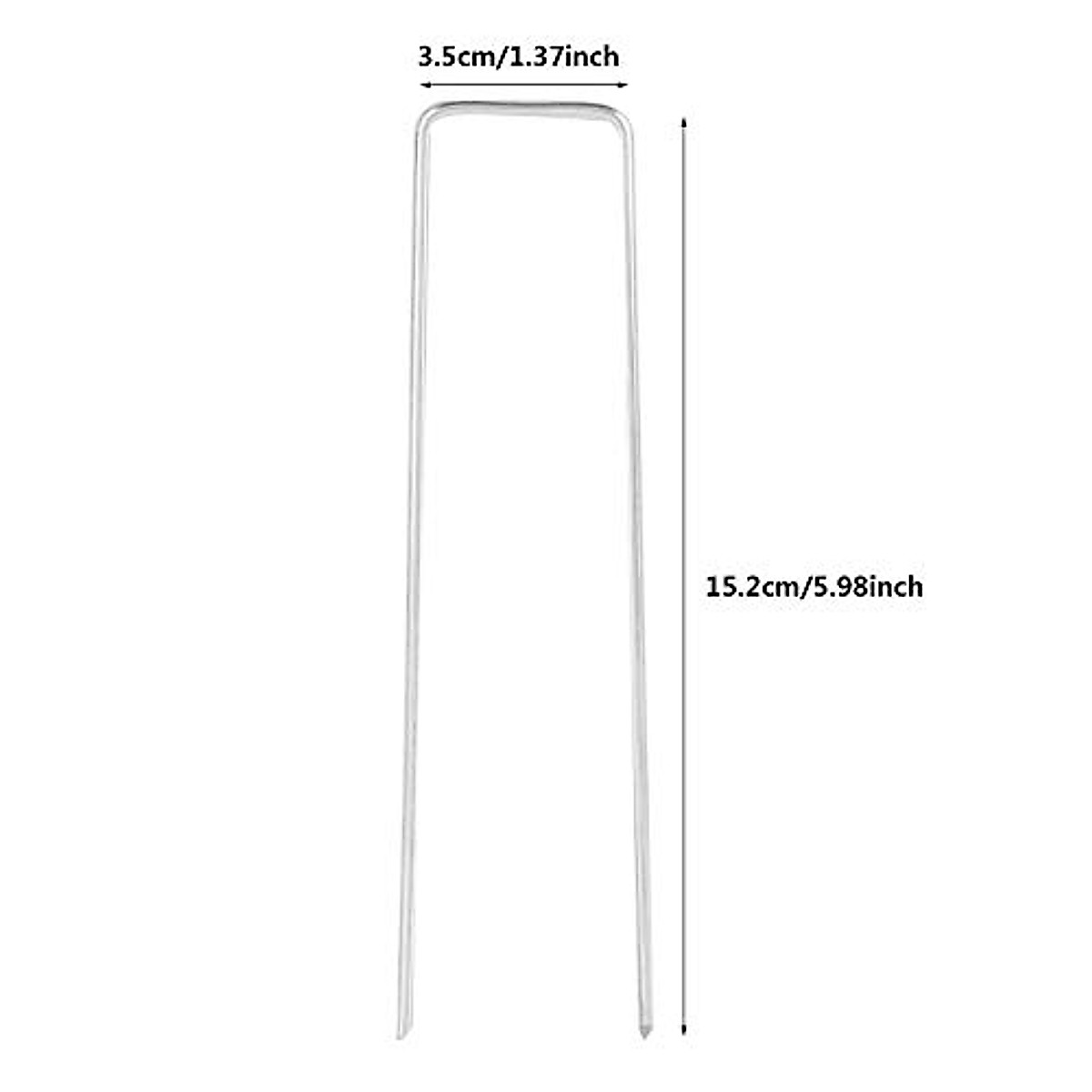 Garden Staples, 6" Stainless Steel Garden Pins, 100Pcs Ground Staples for Sticking on The Ground Securing Ground Cover