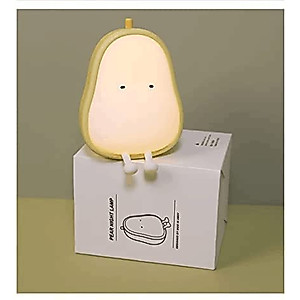 BFYCHYC Night Lights for Kids USB Rechargeable Lamps, BPA-Free ABS+Silicone Bedside Lamp for Breastfeeding,Color Changing, Yellow Pear