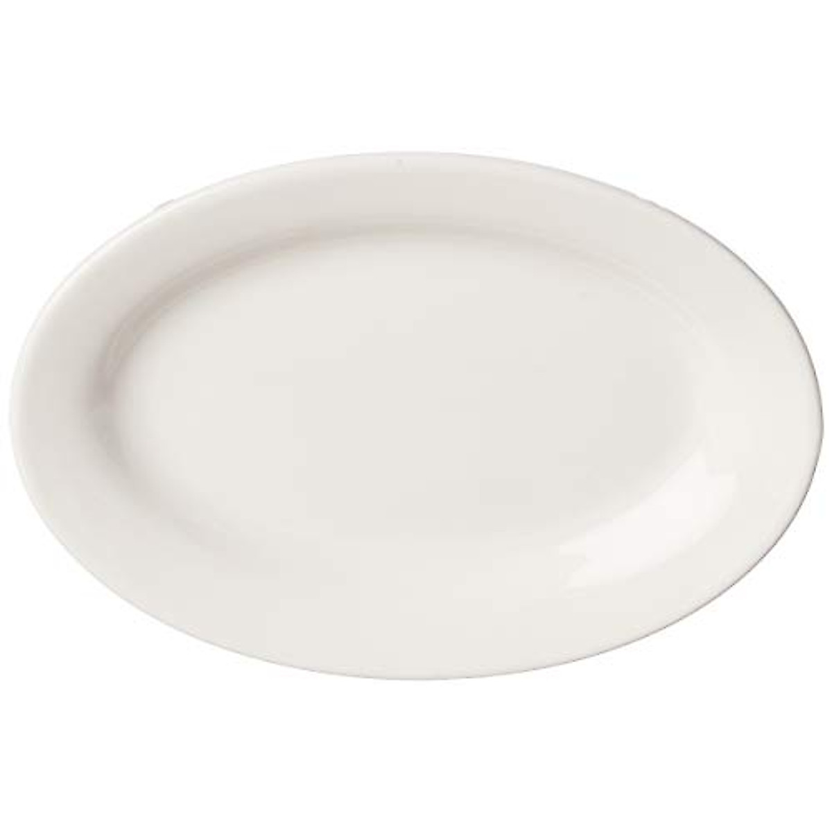CAC China REC-13 Rolled Edge 11-1/2 by 8-1/4-Inch Stoneware Oval Platter, American White, Box of 12