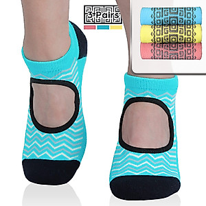 unenow Non Slip Grip Yoga Socks for Women with Cushion for Pilates, Barre, Home