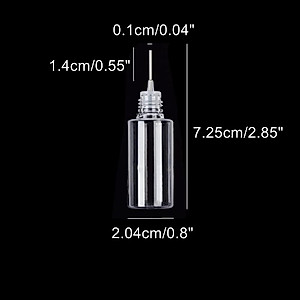 IUAQDP 10 Pieces 10ml/0.34oz Precision Tip Applicator Bottles, Transparent Empty Glue Dropper Bottle with Steel Needle & Sealing Cap, Plastic Squeezable Dispensing Needle Bottle for Oil Glue Ink
