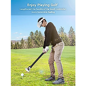 CNBEYOUNG Metal Controller Extension Grips for Quest 2 Quest Rift S, VR Golf Club Handle Accessory for Golf+ Golf 5 eClub Walkabout Mini Golf Home Plate Baseball First Person Tennis RacketNx