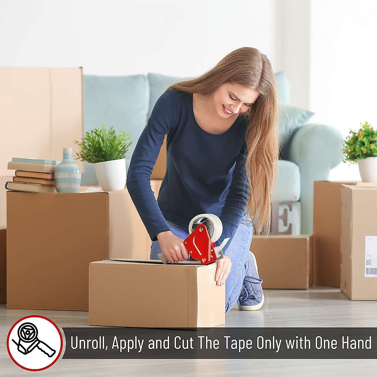 Mr. Pen - Packing Tape Dispenser Gun 2-Inch, 2 Pack with 2 Rolls Tape, Heavy Duty Packing Tape with Dispenser, Packaging Tape, Tape Gun, Clear Packing Tape, Tape Gun for Packing Boxes, Moving Tape