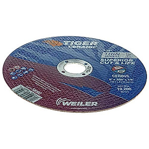 Weiler 58302 6 x .045 Tiger Ceramic Type 1 Cut Off Wheel CER60S 7/8 A.H (Pack of 25)