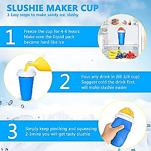 Color Land DIY smoothie cup pinch Cups TIK TOK frozen magic squeeze cup cooling Maker Cup Freeze Mug Milkshake Tools protable smoothie mug