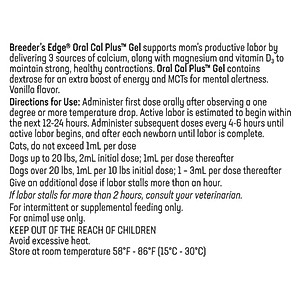 Breeder's Edge Oral Cal Plus- Fast-absorbing Oral Calcium Supplement - 15 ml Paste