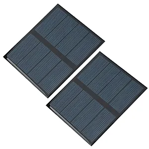 Mini Small Solar Panel, 2Pcs Polycrystalline Silicon Diy Battery Charger Kit 0.6W 2V for Small Dc Batteries for Low Power Devices