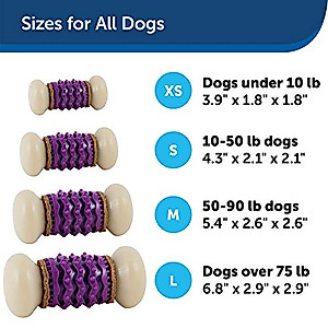 PetSafe Busy Buddy Nobbly Nubbly Treat Holding Dog Toy – Strong Chewers – Challenging - Treat Rings Included - Medium