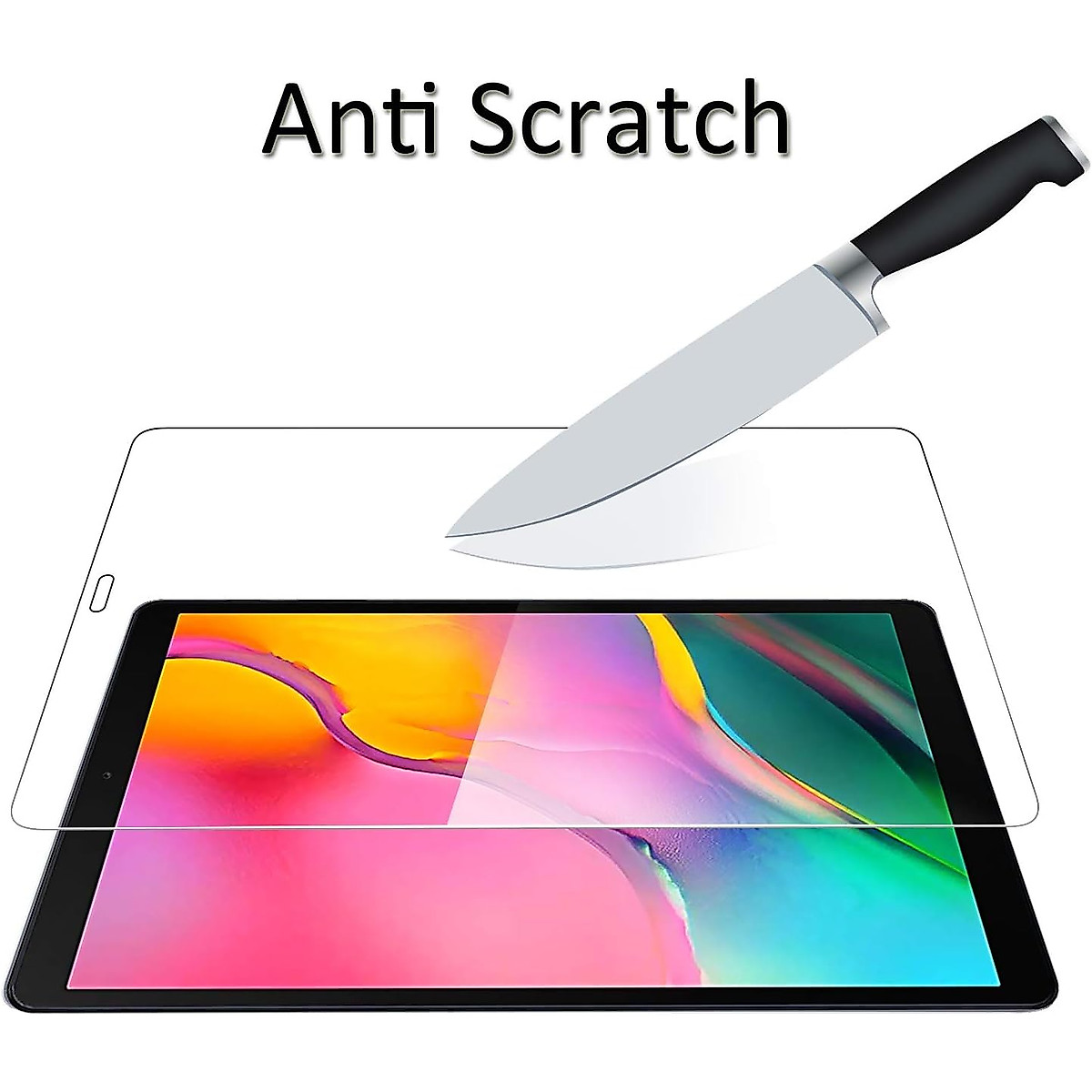 Lnuyefn [2 Pack] Screen Protector For Galaxy Tab A 10.1 Inch 2019 Model SM-T510/T515/T517, Tempered Glass Screen Film Guard For Samsung Tablet Tab A 10.1 Anti-Scratch 9H Hardness Bubble-free Clear