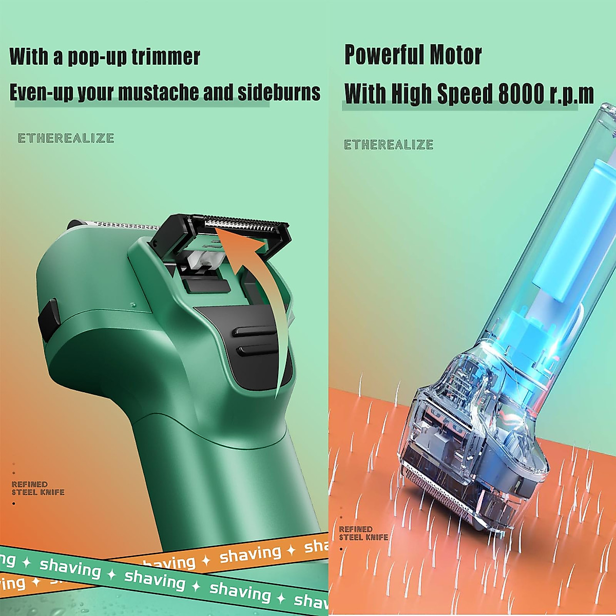 Electric Razor for Men,New Upgrade Electric Shaver with Pop-Up Trimmer,Portable USB Rechargeable Wet Dry Foil Shaver Easy One-Button Use Suitable for Home,Car,Travel Gifts for Male Father Boys