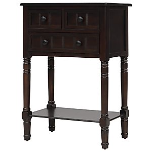 Merax Small Entryway Table with Storage Drawers and Bottom Shelf, Narrow Console Table Sofa Table(Espresso)