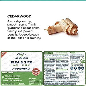 Wondercide - Ready to Use Flea, Tick, and Mosquito Yard Spray with Natural Essential Oils – Mosquito and Insect Killer, Treatment, and Repellent - Plant-Based - Safe Around Pets, Plants, Kids - 32 oz