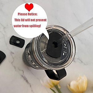 JILINWEI Stronghold Straw Lid Set, 6Pack Reusable Clear Straws with Cleaning Brush, Accessory for Change your Magslider to Allow A Straw to Insert (Can't Prevent Leakage)