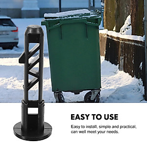 CLISPEED Trash Can Lid Hinged Pins, 4pcs Plastic Wheeled 120L Trash Can Hinged Pins Outdoor Garbage Can Recycling Bin Universal Sturdy Plastic Plug Connection, 9.00X3.10X3.10CM, Black, 551113S84UB6U