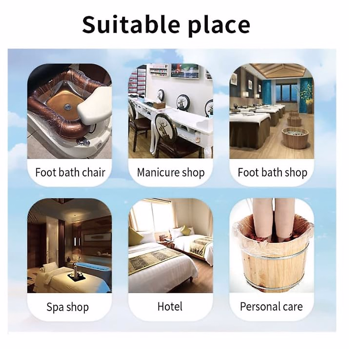 400 Basics Spa Liners, Blue, Fit All Pedicure Spas, Disposable Pedicure Liners, 400-counts