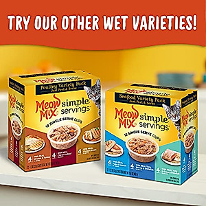 Meow Mix Simple Servings Wet Cat Food, Tuna & Salmon in Sauce, 1.3 Ounce Cup (Pack of 24)