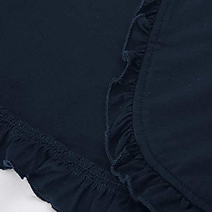 Women Casual Business Suit Blazer Jacket 3/4 Sleeve Open Front Cardigan Navy L