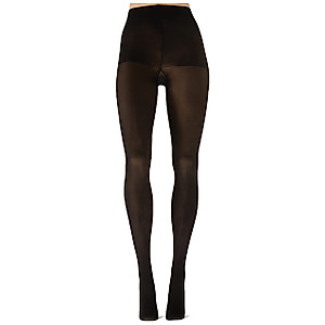 Hanes Silk Reflections Women's Opaque Control Top XTEMP Tights, Black, Small