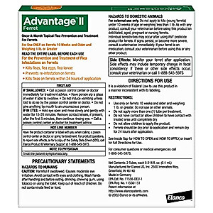Advantage II Ferret Vet-Recommended Flea Treatment & Prevention | Ferret 1+ lbs. | 2-Month Supply