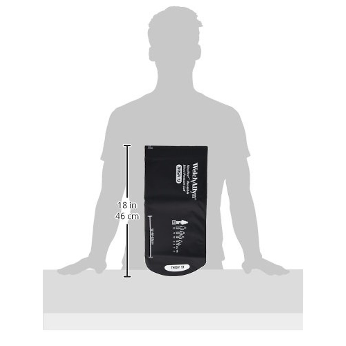 Welch Allyn WELREUSE-13-1SC FlexiPort Reusable One Piece Cuffs, One-Tube, Thigh, Size 13