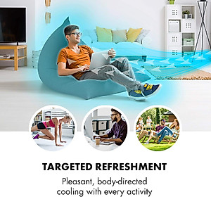 Klarstein Summerjam - Pedestal Fan, Stand Fan, Rotor Diameter: 16 inches, 50 Watts, 3 Speeds, Oscillation: 80 °, Timer, Remote Control, Height Adjustable, Color: Black