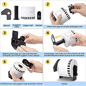 Airmall Compatible Brother DK-2205 Continuous Paper Labels (2.4" X 100 Ft.) White Shipping Address Label Rolls for Brother QL-800 QL-810W QL-820NWB QL-1060N Label Printers, 8 Rolls + 1 Frame