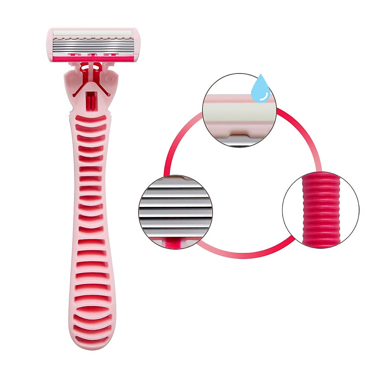Tenive Razors for Women 6 Blades Trimmer Shaving Set Includes 2 Handles &19 Refills