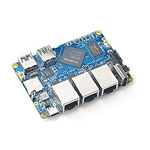 Nanopi R5S Travel Mini VPN Router OpenWRT Single Board Computer with Three Gbps Ethernet Ports LPDDR4X 2GB RAM Based on Rockchip RK3568 Soc for IOT NAS Smart Home Gateway Support Android Debian