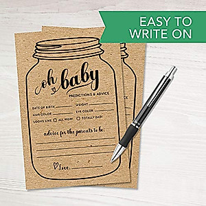 30 Pack Baby Shower Advice Cards- Kraft Advice and Prediction Cards for Gender Neutral Baby Shower Games