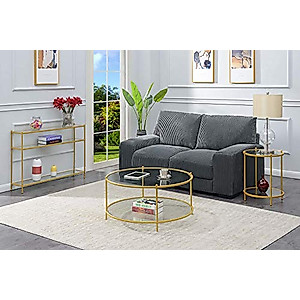 Convenience Concepts Royal Crest Console Table, Clear Glass / Gold