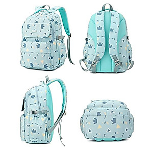 JiaYou Girls Women Backpack Junior Middle School Daypack High School University Laptop Bag(Green Backpack-3Pcs,29 Liters)