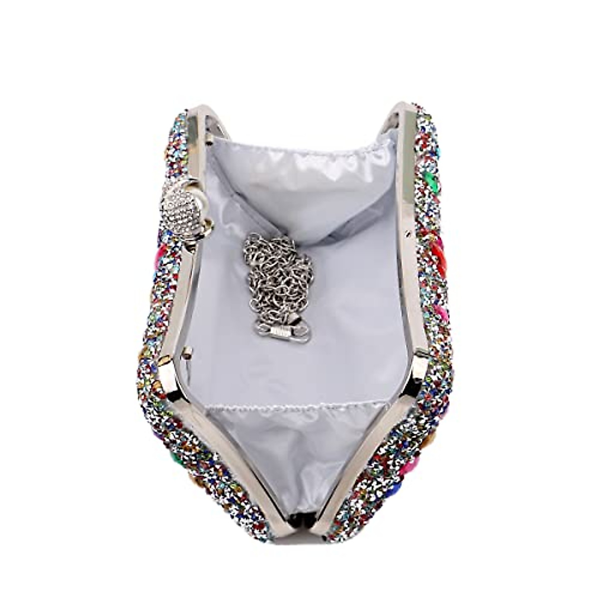 Multicolor Rhinestone Women Evening Clutch Pearl Purse Evening Bags, Multi Color Clutch Ladies Handbag, Rhinestone Purse (Golden)