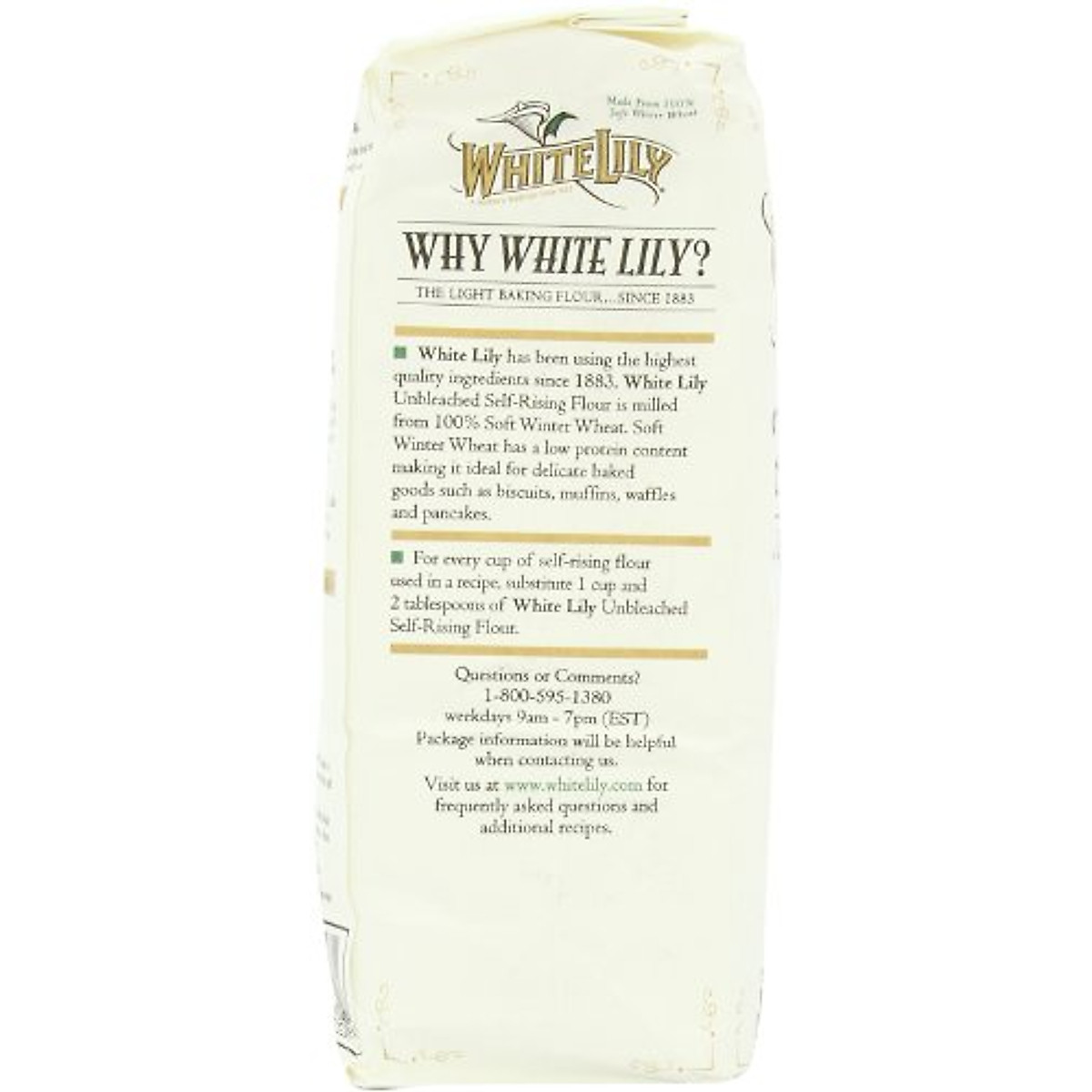 White Lily Unbleached Self Rising Flour, 5-lb bag