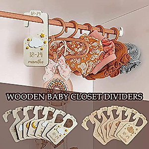 AYFFDIYI Baby Closet Dividers for Clothes Organizer, 7 Pack Wooden Baby Clothes Size Organizer Nursery Months, 24 to from Han 0 Decor