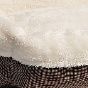 long rich Durable Two Tone Color Oxford Pet Bed, 25x21, by Happycare Textiles, Brown