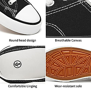 Women's Slippers Canvas Sneakers Slip on Shoes Non Slip Mules Backless Sneaker（Black.US7）