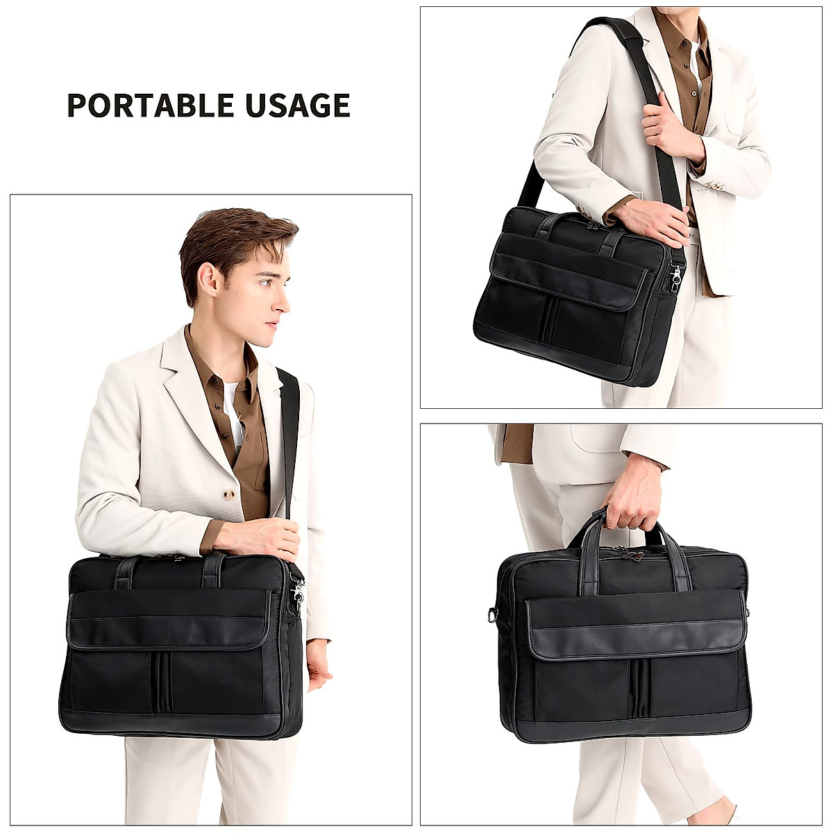 Men's Messenger Bag,Laptop Briefcase Crossbody Bags for Women Men Work Bag Business Bag Office Bag Computer Bag Satchel Fits 17.3 Inches Laptop