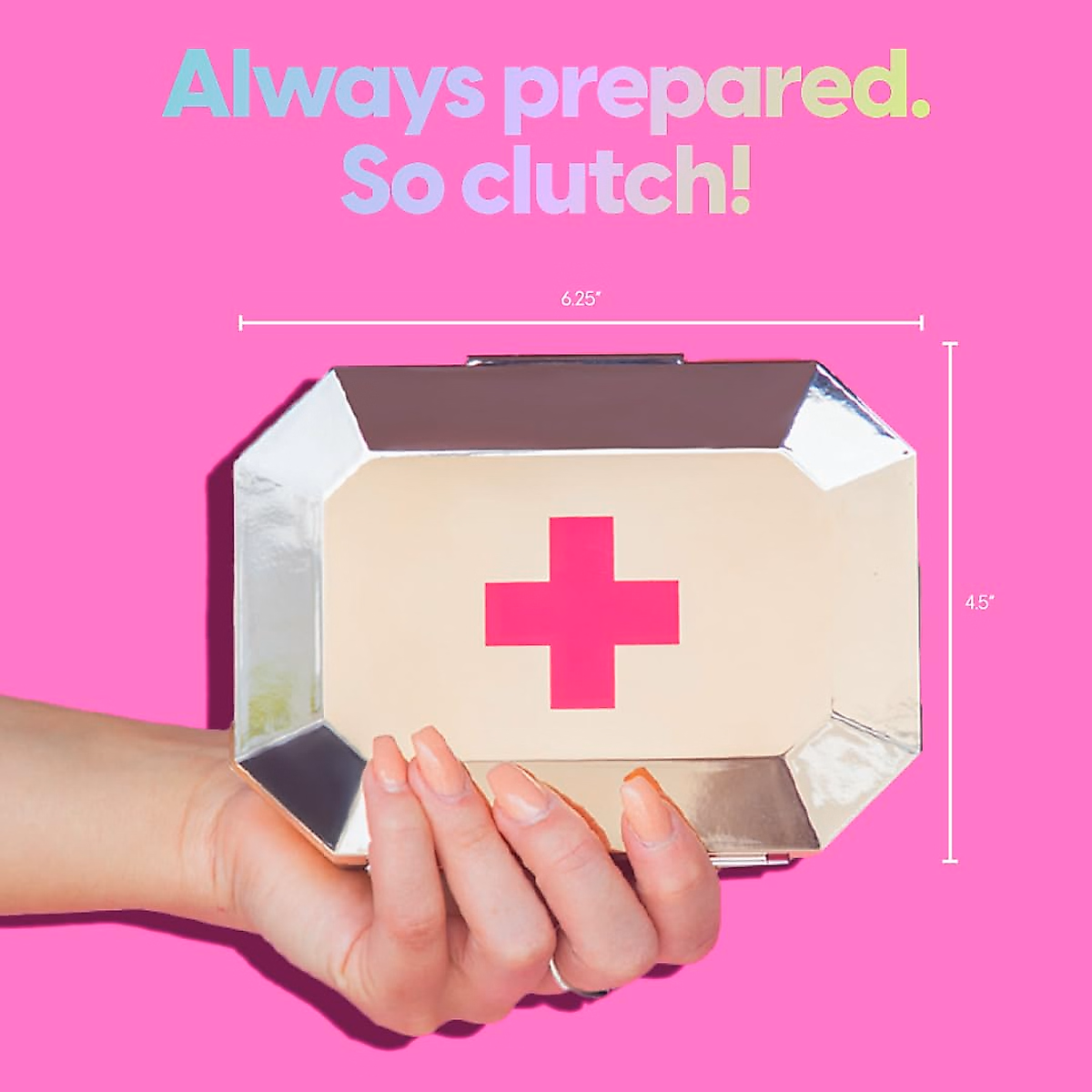 BLINGSTING First Aid Kit - 75 Essential First-aid Supplies, Bandages, Wipes, Gold Travel Case - Multipurpose Mini Emergency Kit for Women - Pink Interior - Compact & Versatile - TSA Approved (1 Count)