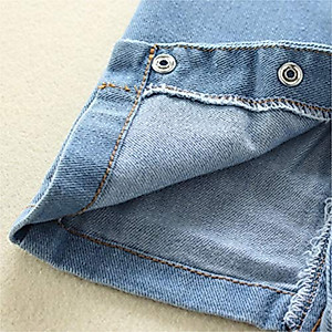 Happy Town Newborn Infant Baby Girls Denim Bodysuit Halter Sleeve Romper Jeans Overalls (Denim, 9-12 Months)